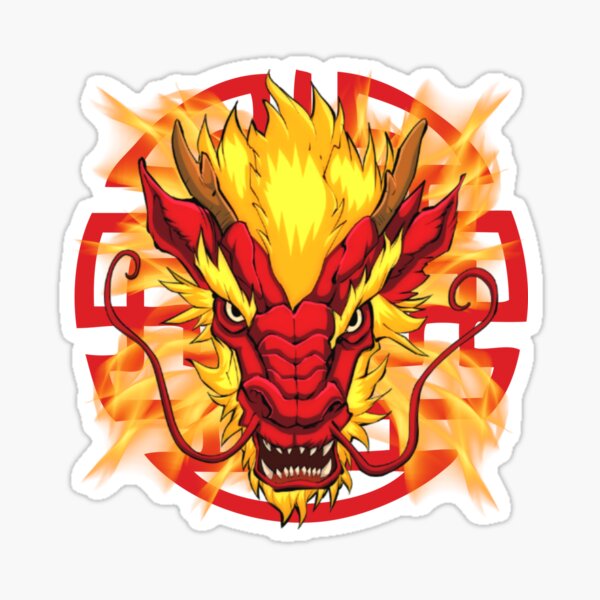 "The Flaming Fire Dragon" Sticker for Sale by Epantha | Redbubble