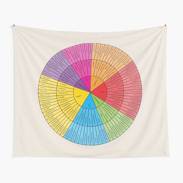 "Wheel of Emotions + Feelings | Rainbow + Black on Sand | American ...