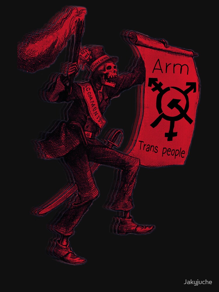 "Communist skeleton for trans rights (cutout) " T-shirt for Sale by ...