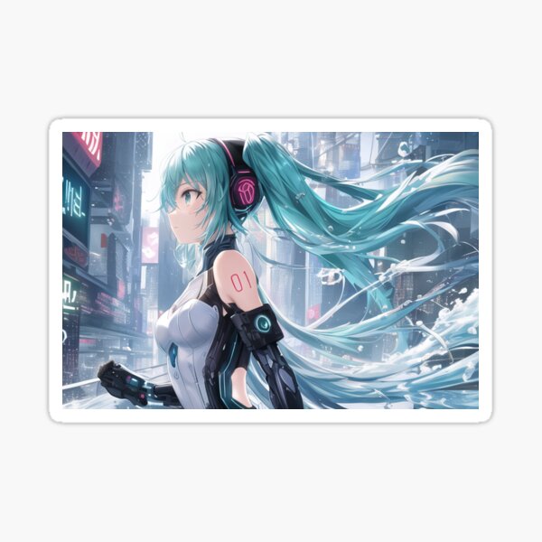 "Hatsune Miku digital art" Sticker for Sale by Amulet05 | Redbubble