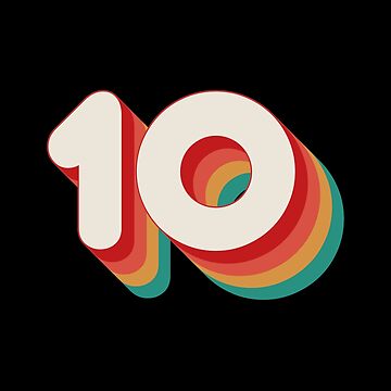 "Number 10" Sticker for Sale by Texterns | Redbubble