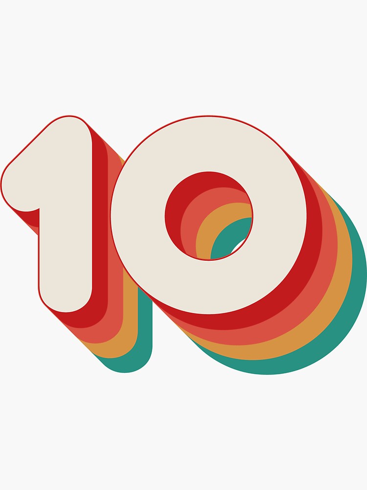 "Number 10" Sticker for Sale by Texterns | Redbubble
