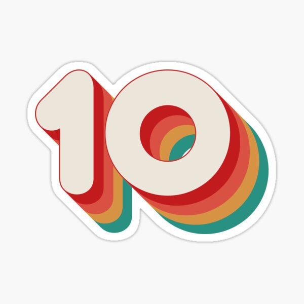 "Number 10" Sticker for Sale by Texterns | Redbubble