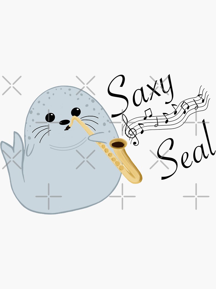 "Saxy Seal - Minimus - Black Text" Sticker for Sale by SassySeals ...