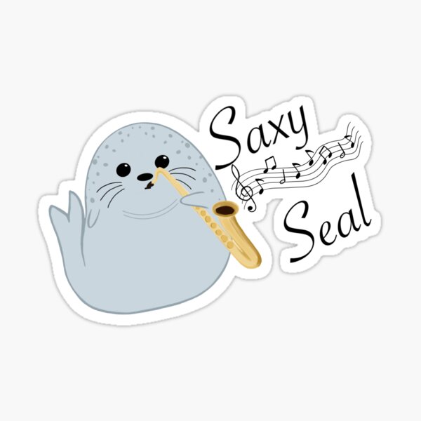 "Saxy Seal - Minimus - Black Text" Sticker for Sale by SassySeals ...