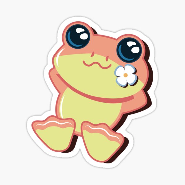 "Frog Holding Flower | Kawaii Frog Christmas" Sticker for Sale by ...