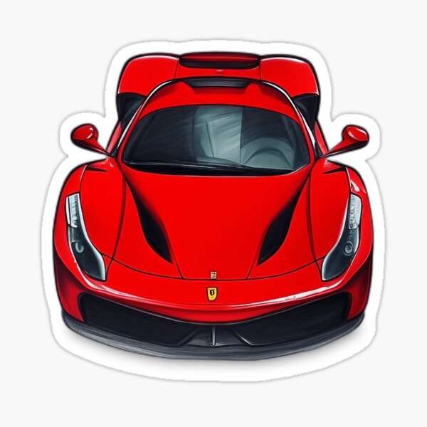 "Sporty Elegant Ferrari in Classic Red" Sticker for Sale by Alex-JuJu ...