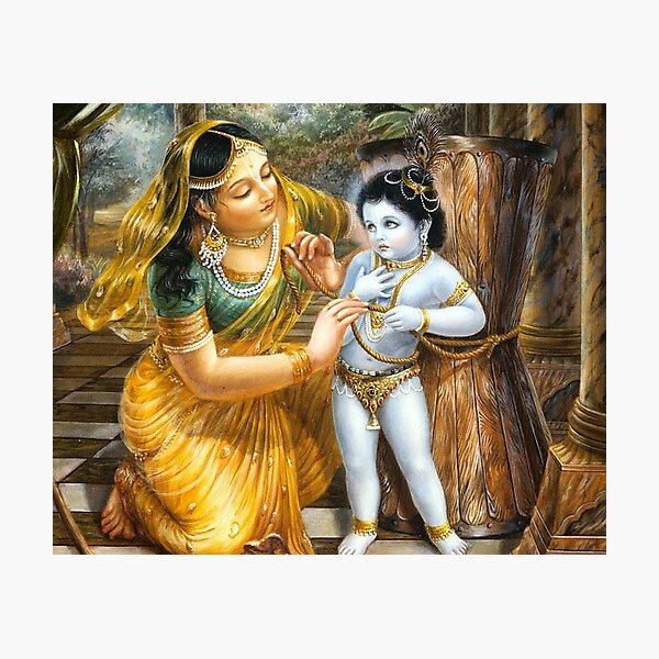 "Damodar leela- Lord Krishna and mother yasoda photography " Photographic Print for Sale by ...