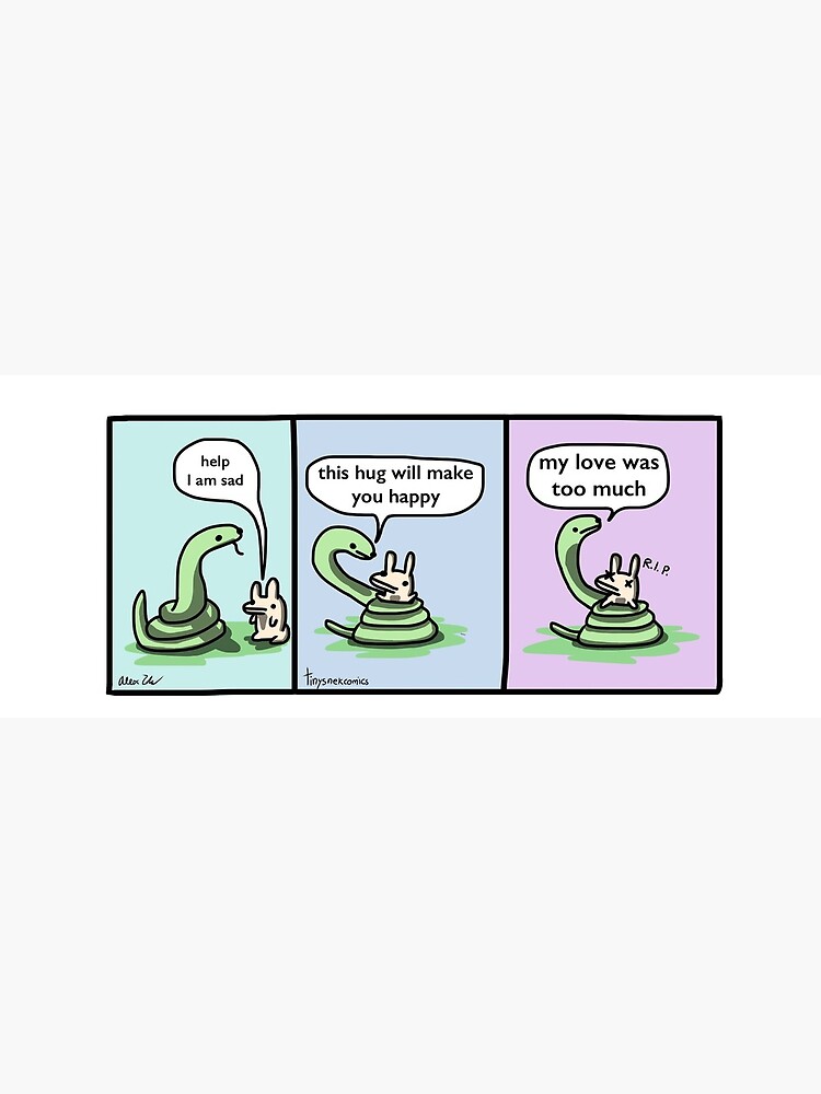"Tiny Hug - Tiny Snek Comics" Art Print by acohen110 | Redbubble
