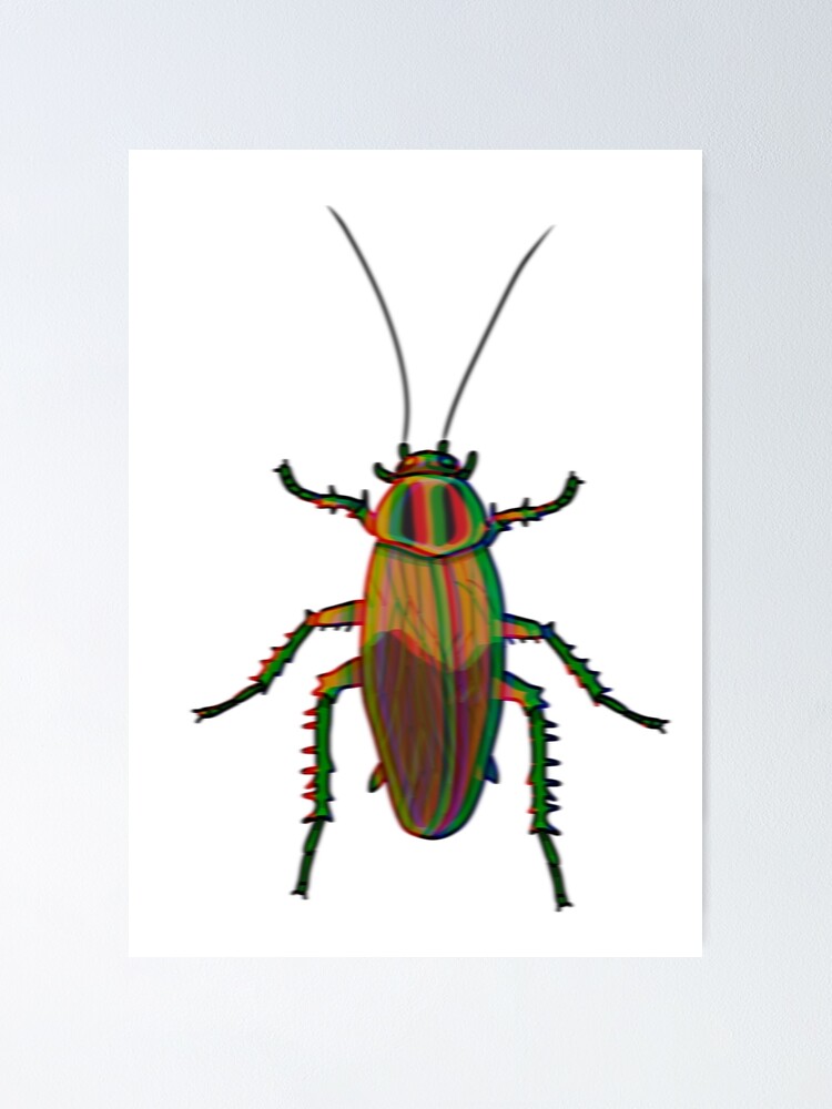 "Chromatic German Cockroach (Blattella germanica) " Poster for Sale by Artbychb | Redbubble