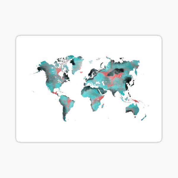 "world map 125 art #worldmap #map" Sticker for Sale by JBJart | Redbubble