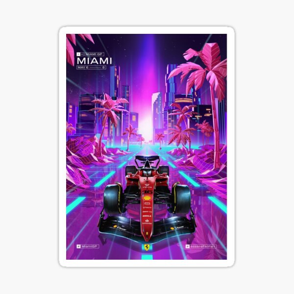 "F1 2022 Miami Grand Prix Promo Poster" Sticker for Sale by ...
