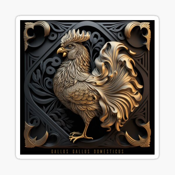 "Sacred Geometry Rooster Royal Art Deco Art" Sticker for Sale by ...