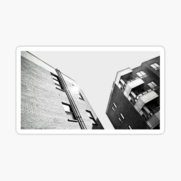 "Black and White Buildings" Sticker for Sale by YzHmDesign | Redbubble