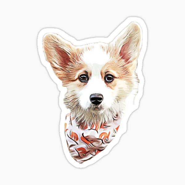 "head of a corgi puppy" Sticker for Sale by zoughlal | Redbubble