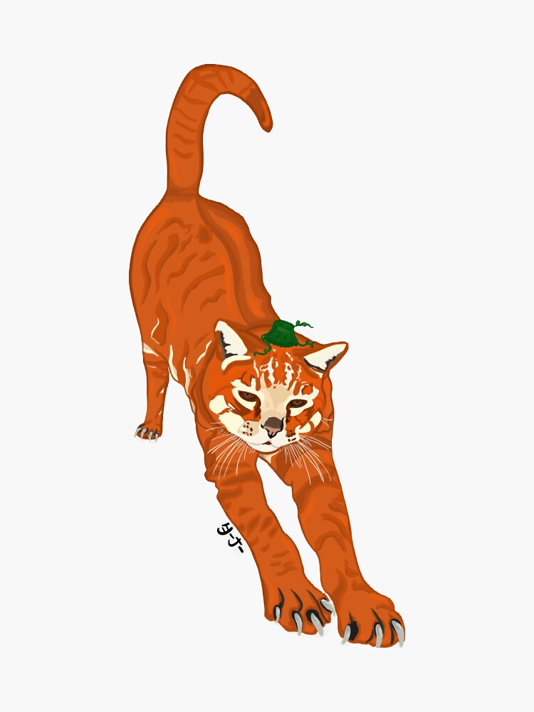 "Pumpcat ft. Gizmo" Sticker for Sale by art-tsukii | Redbubble