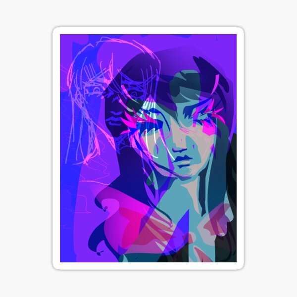 "blue sayaka" Sticker for Sale by mabtis | Redbubble
