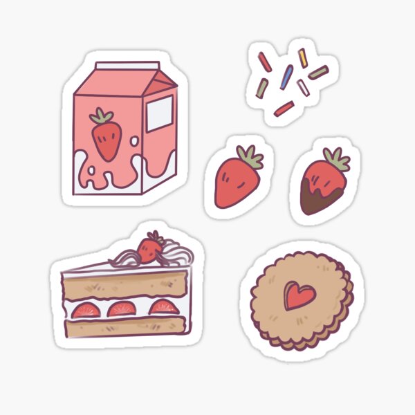 "Strawberry Sweets" Sticker for Sale by Alysserie | Redbubble