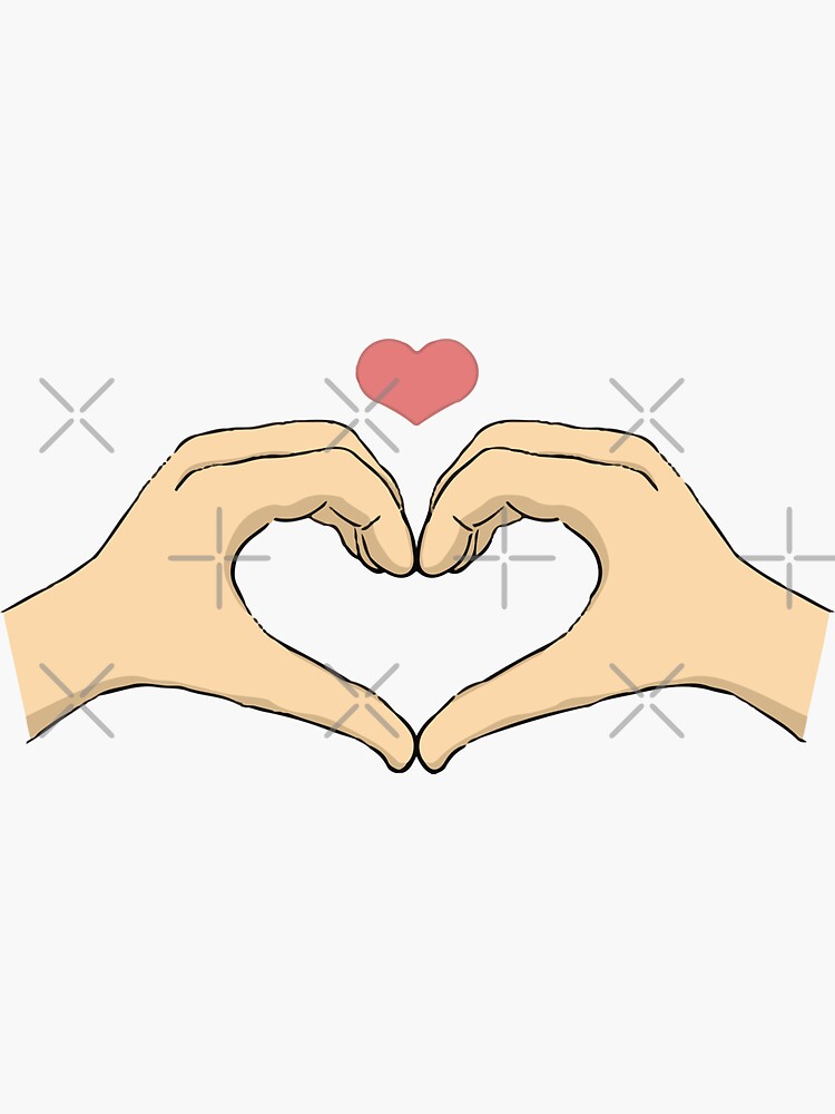 "Hand Heart" Sticker for Sale by o101 | Redbubble