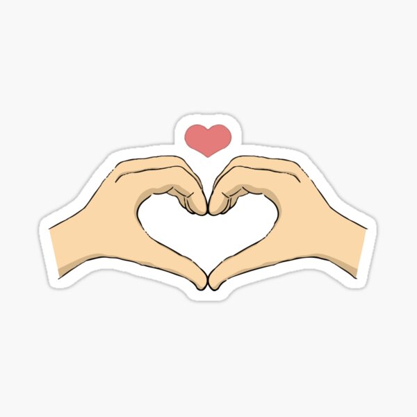 "Hand Heart" Sticker for Sale by o101 | Redbubble