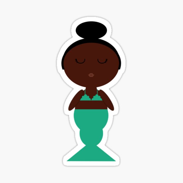 "Cute Cocoa Bronze Sleeping Mermaid" Sticker for Sale by DW-Novelties ...