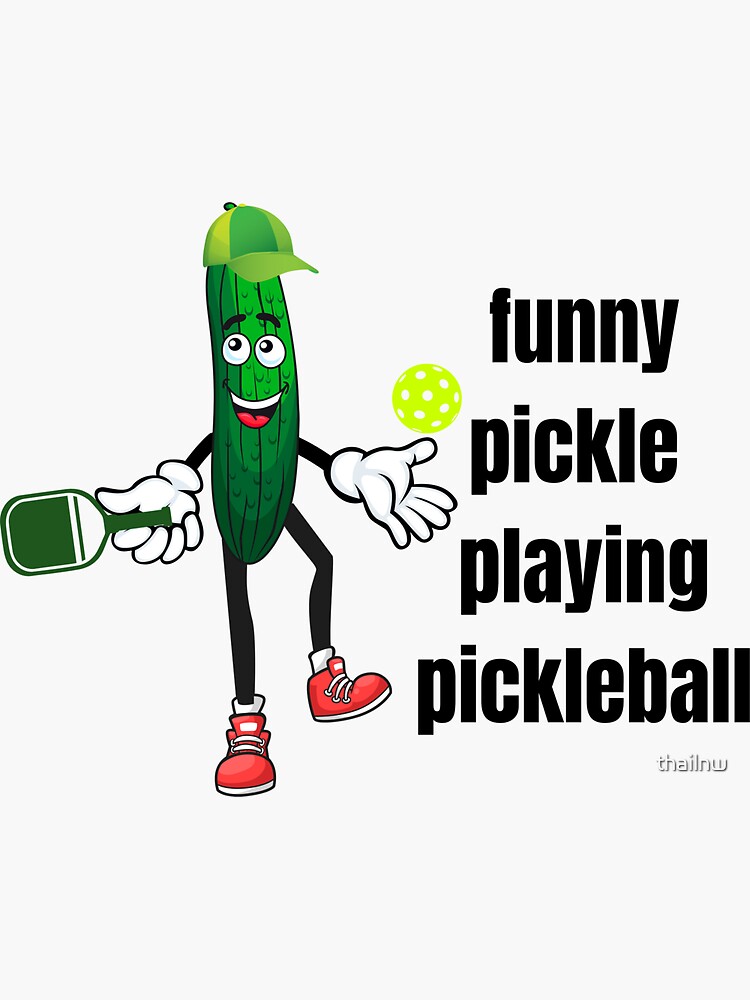 "funny pickle playing pickleball" Sticker for Sale by thailnw | Redbubble