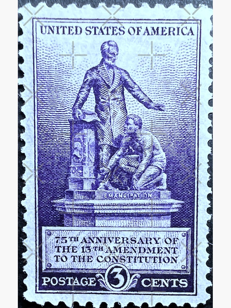 "13th Amendment of the Constitution Vintage Postage Stamp" Sticker for ...
