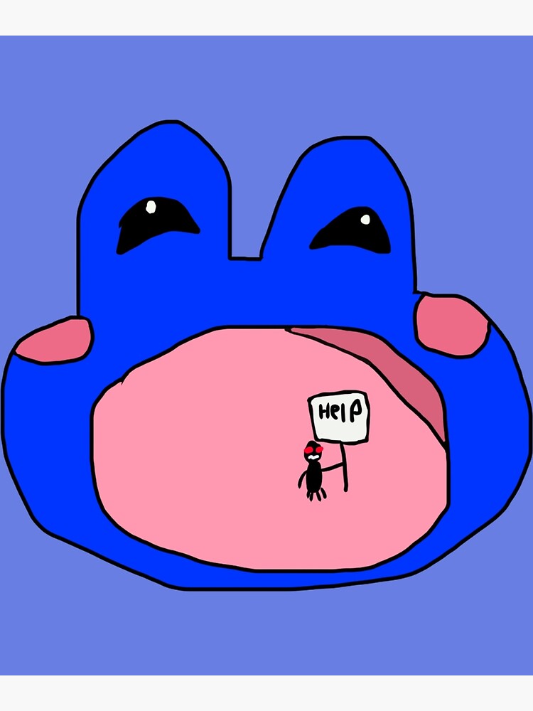 "Yawning Blue Frog" Poster for Sale by Usagicollection | Redbubble