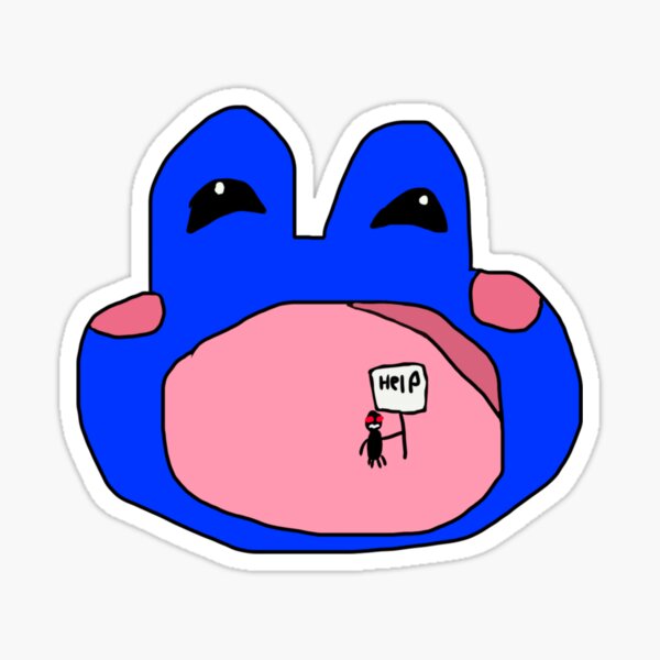 "Yawning Blue Frog" Sticker for Sale by Usagicollection | Redbubble