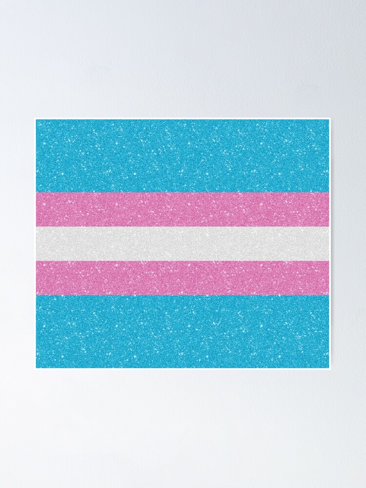 "Faux Glitter Transgender Pride Flag Background" Poster for Sale by ...