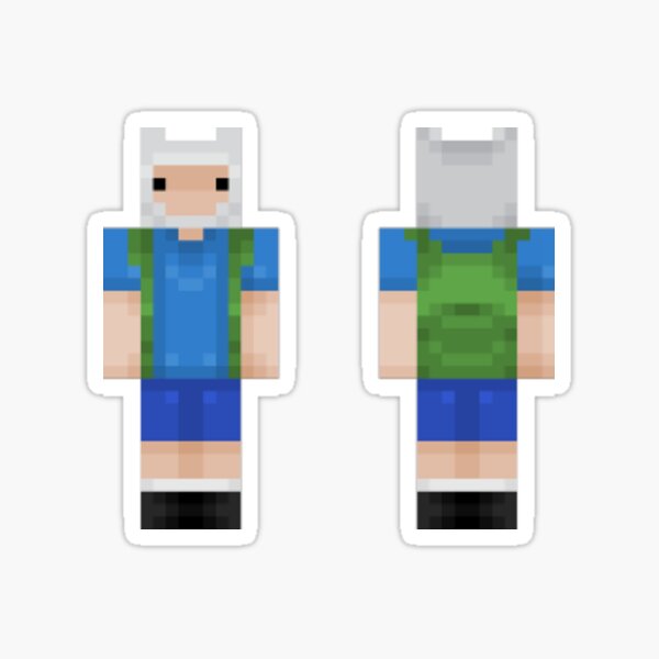 "adventure time minecraft finn " Sticker for Sale by letmeeatart ...