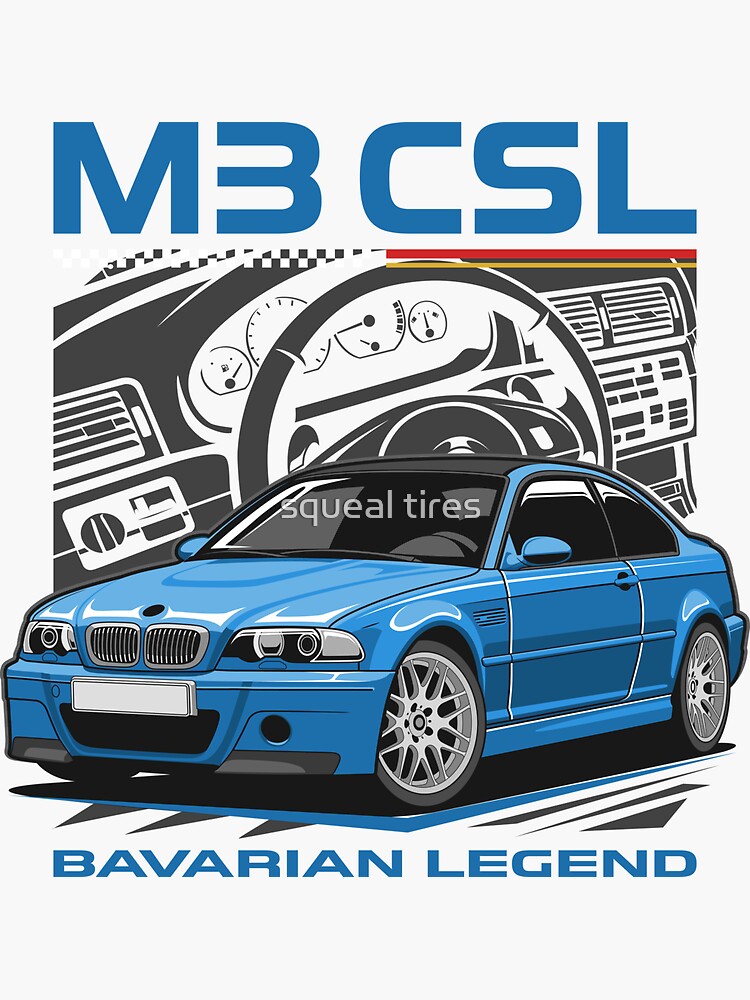 "E46 M3 CSL" Sticker for Sale by haiproject | Redbubble