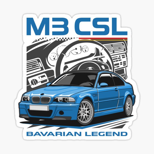 "E46 M3 CSL" Sticker for Sale by haiproject | Redbubble