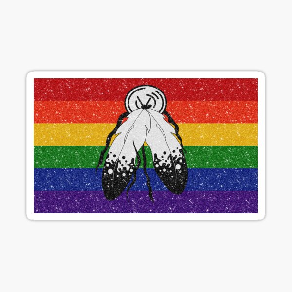"Faux Glitter Two-Spirited Pride Flag Background" Sticker for Sale by ...