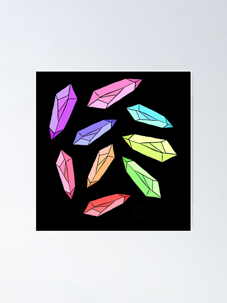 "Crystal Cluster" Poster for Sale by CoffinBoneArt | Redbubble