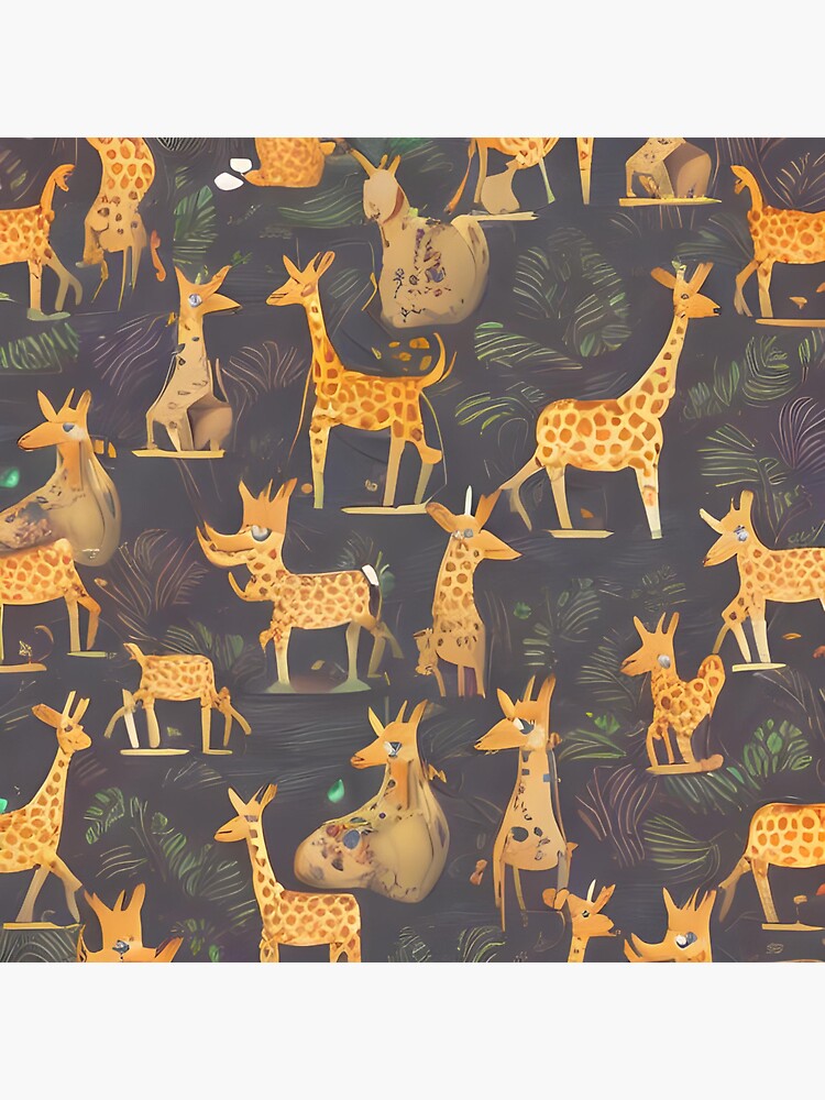 "Silly giraffe wallpaper" Sticker for Sale by MoonsideGallery | Redbubble
