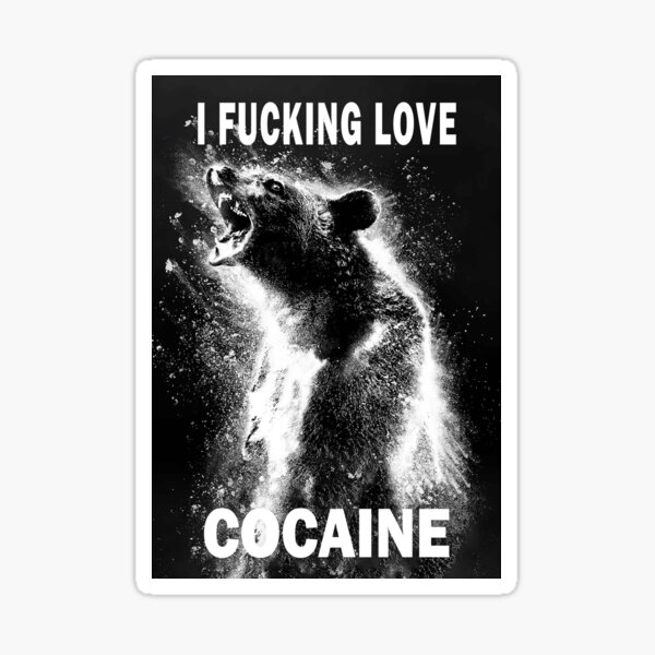 "Funny Cocaine Bear, Cocaine Bear Movie, Cocaine Bear" Sticker for Sale ...