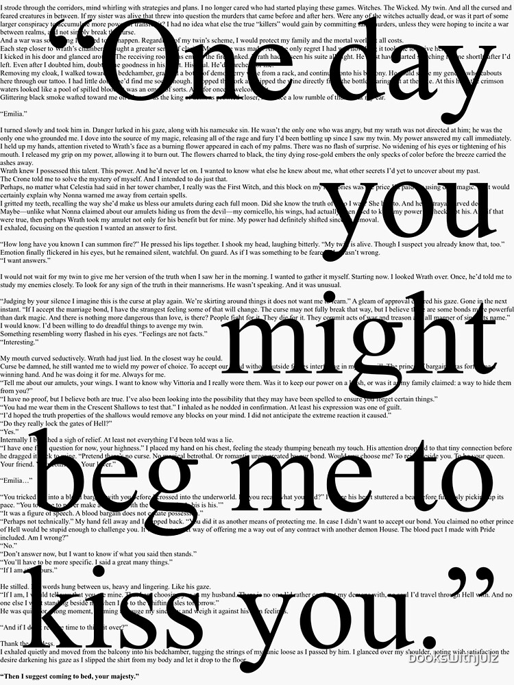 "Beg Me to Kiss You - KOTC " Sticker for Sale by bookswithjulz | Redbubble