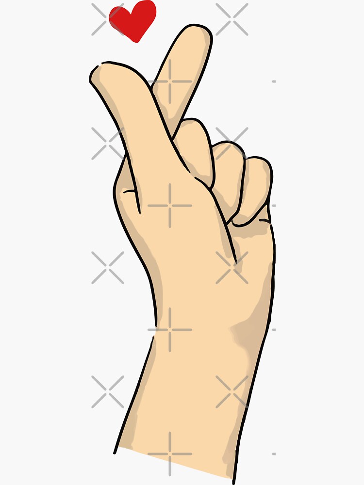 "Finger Heart" Sticker for Sale by o101 | Redbubble