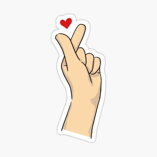 "Finger Heart" Sticker for Sale by o101 | Redbubble