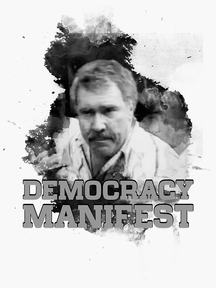 "democracy manifest " Sticker for Sale by 77maps | Redbubble