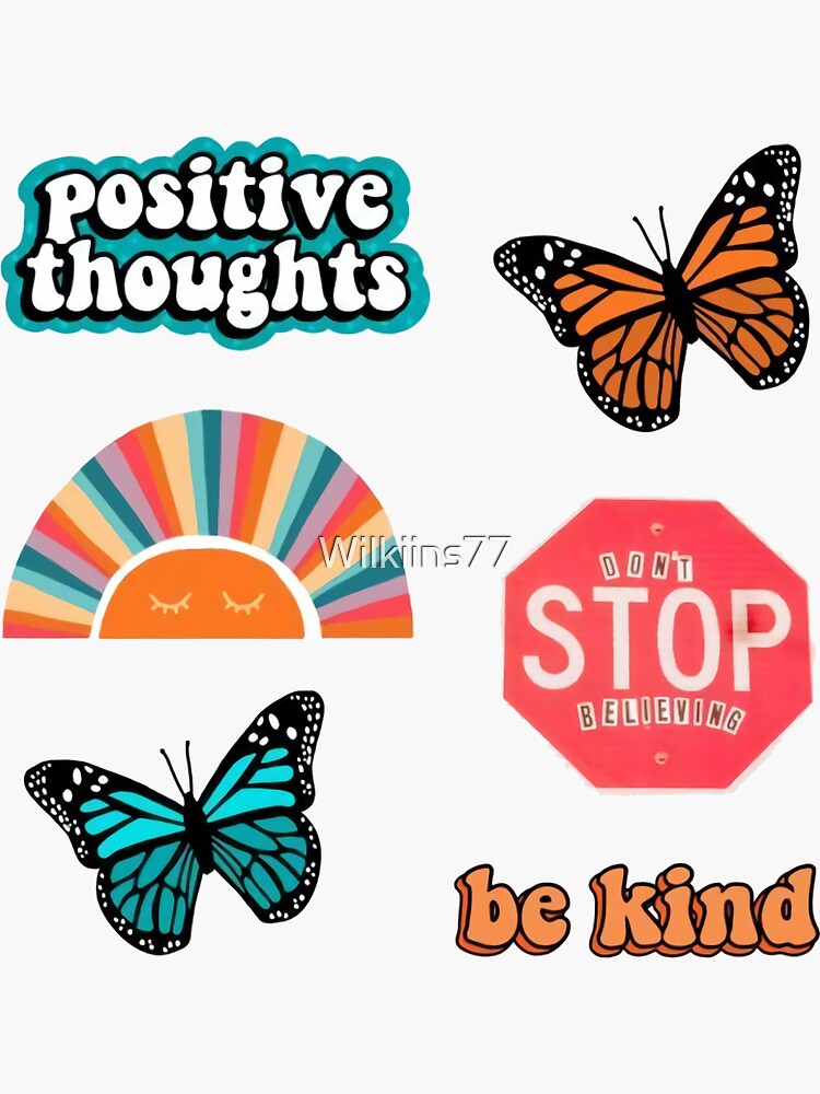 "Aesthetic Pack Stickers Positivity Be Kind" Sticker for Sale by ...