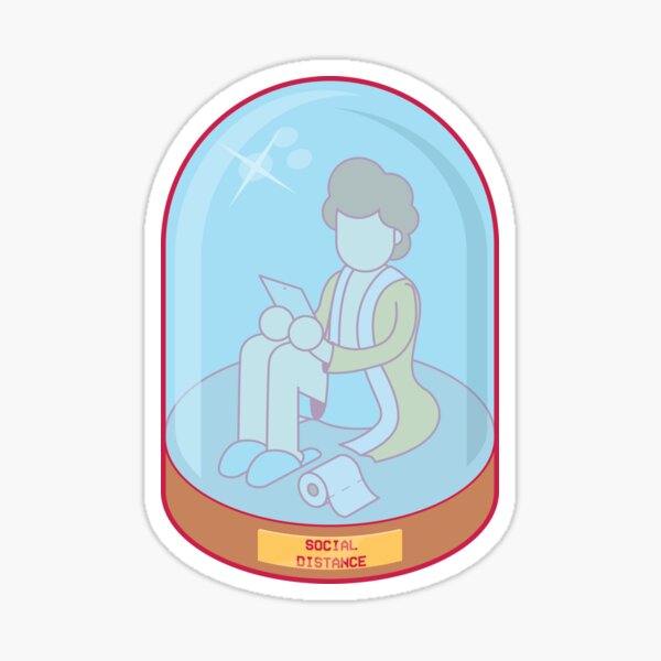 "Social distance cartoon " Sticker for Sale by yasir-shadex | Redbubble