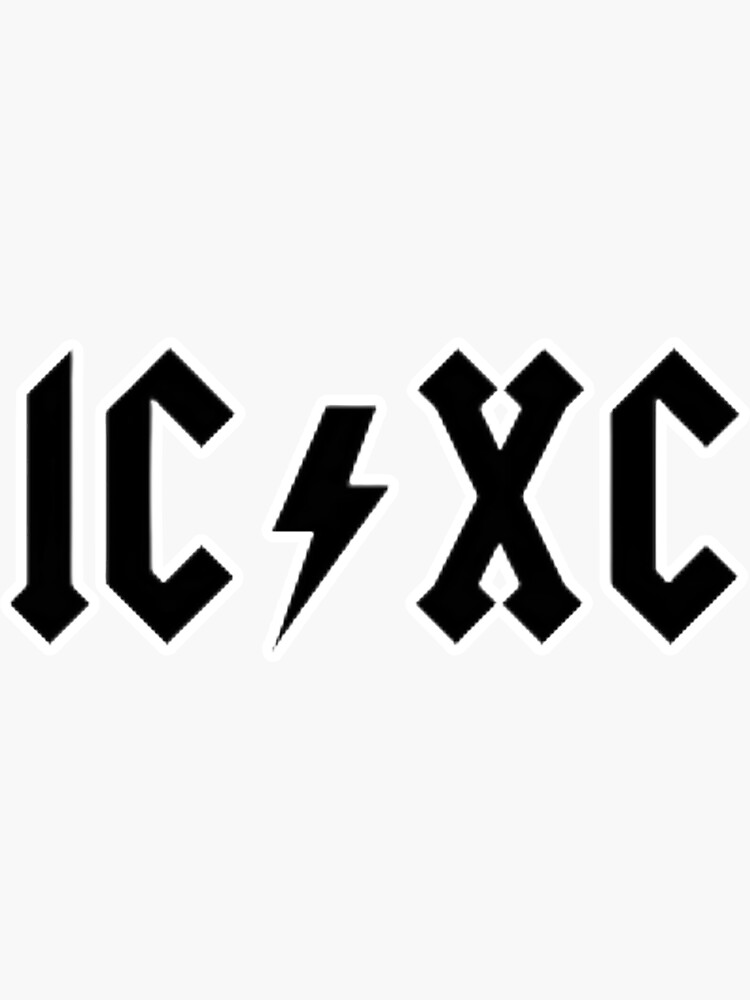 "IC/XC AC/DC font" Sticker for Sale by thehauntedspork | Redbubble