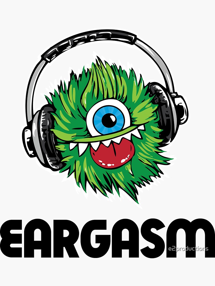 "Eargasm - funny music monster / creature" Sticker by e2productions ...