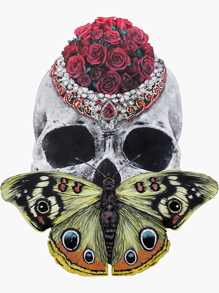 "Roses! Skulls! Butterflies! | Acid Pop Surreal Art | Ruby Red Skull ...