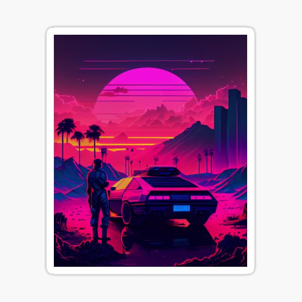 "Retrowave Synthwave 80s Design For The Eighties Music Lovers" Sticker ...