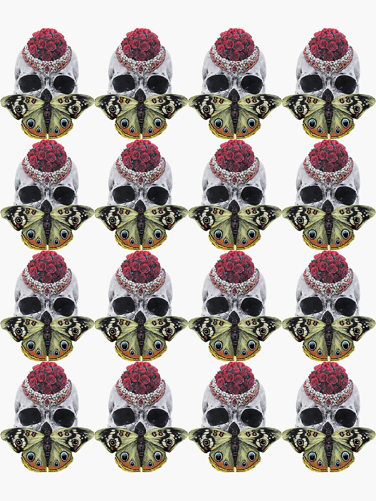 "ACID BATH Roses Skulls Butterflies | Acid Pop Surreal Art | Ruby Red ...