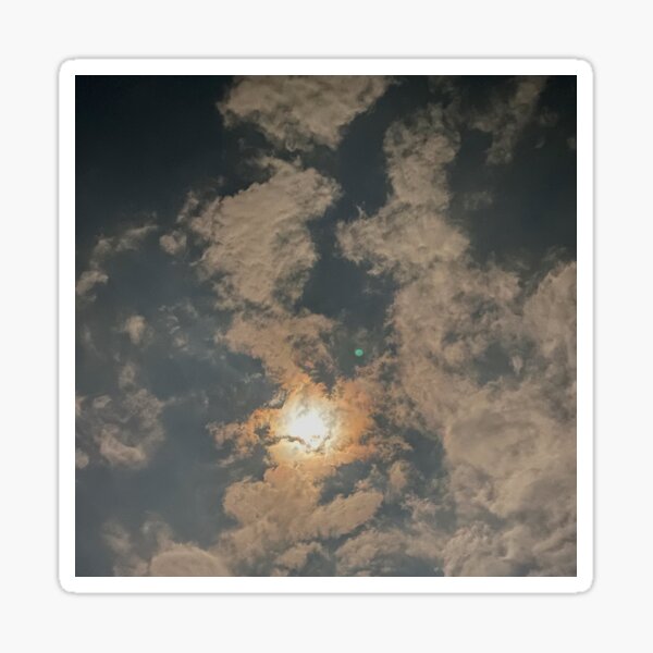 "The Moon and Clouds Night" Sticker for Sale by nam-namira | Redbubble