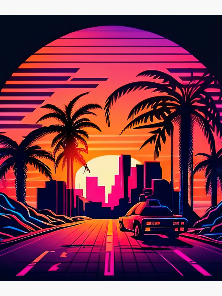 "Retrowave Synthwave 80s Design For The Eighties Music Lovers" Sticker ...
